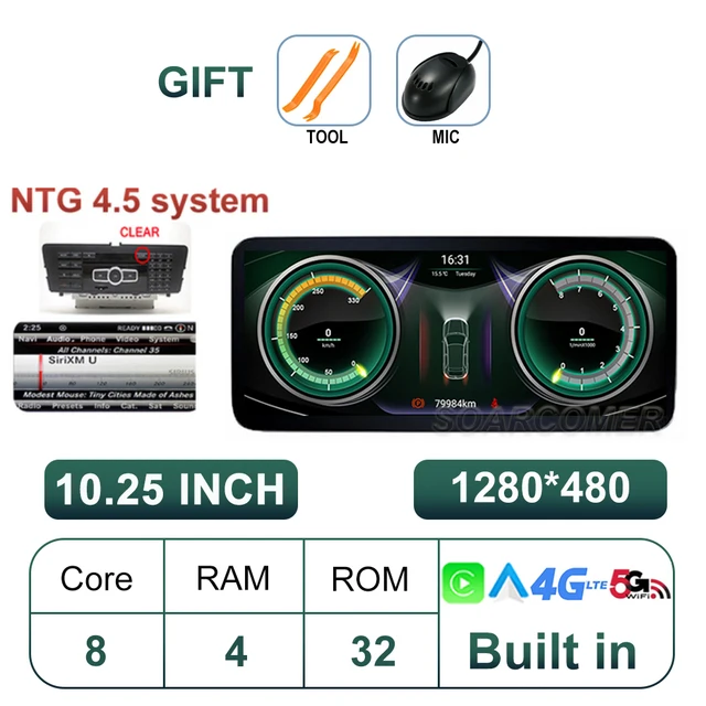 10.25 Inch Android 13 Car Radio For Mercedes Benz Class W176 GLA X156 ...