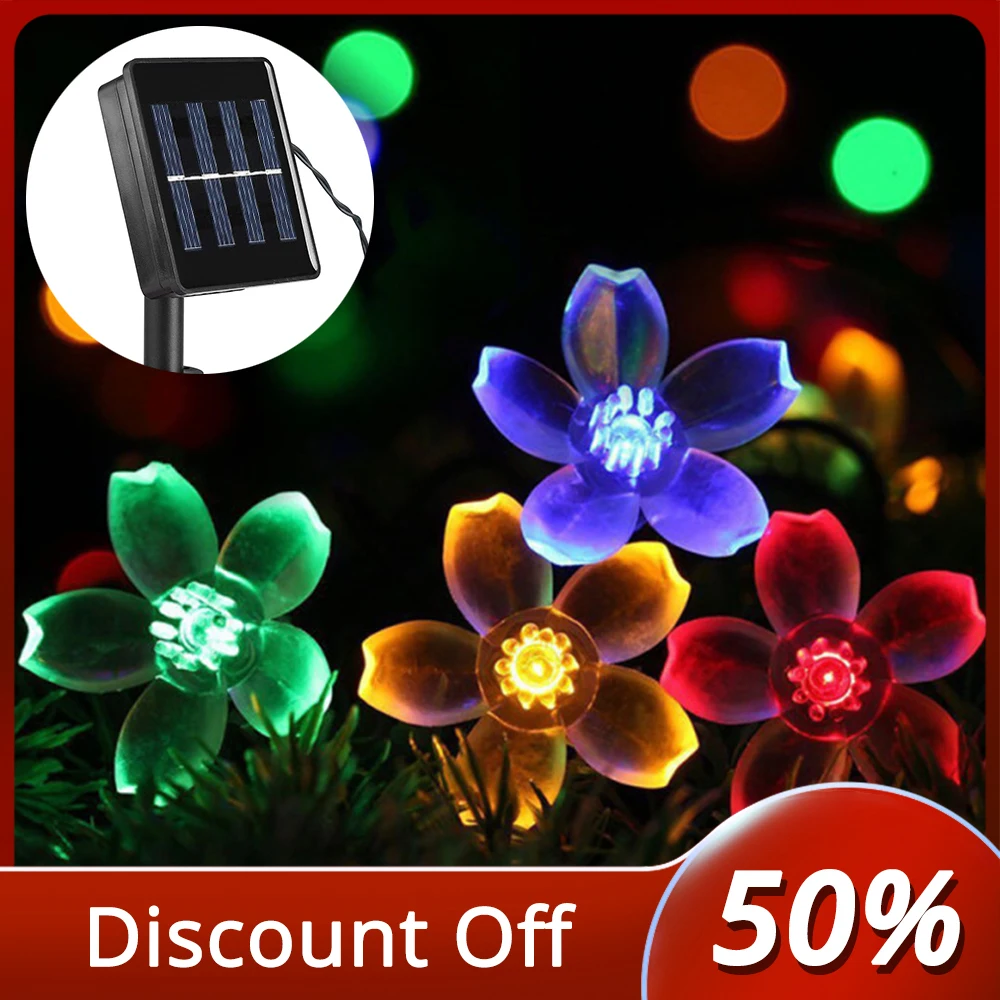 20 Led 5m Solar String Lights Romantic Rose For Garden Yard, Home ...