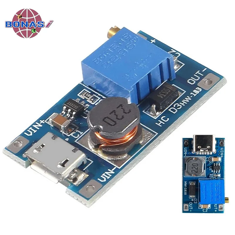 MT3608-DC-DC-Adjustable-Boost-Module-2A-Boost-Plate-Step-Up-Module-with ...
