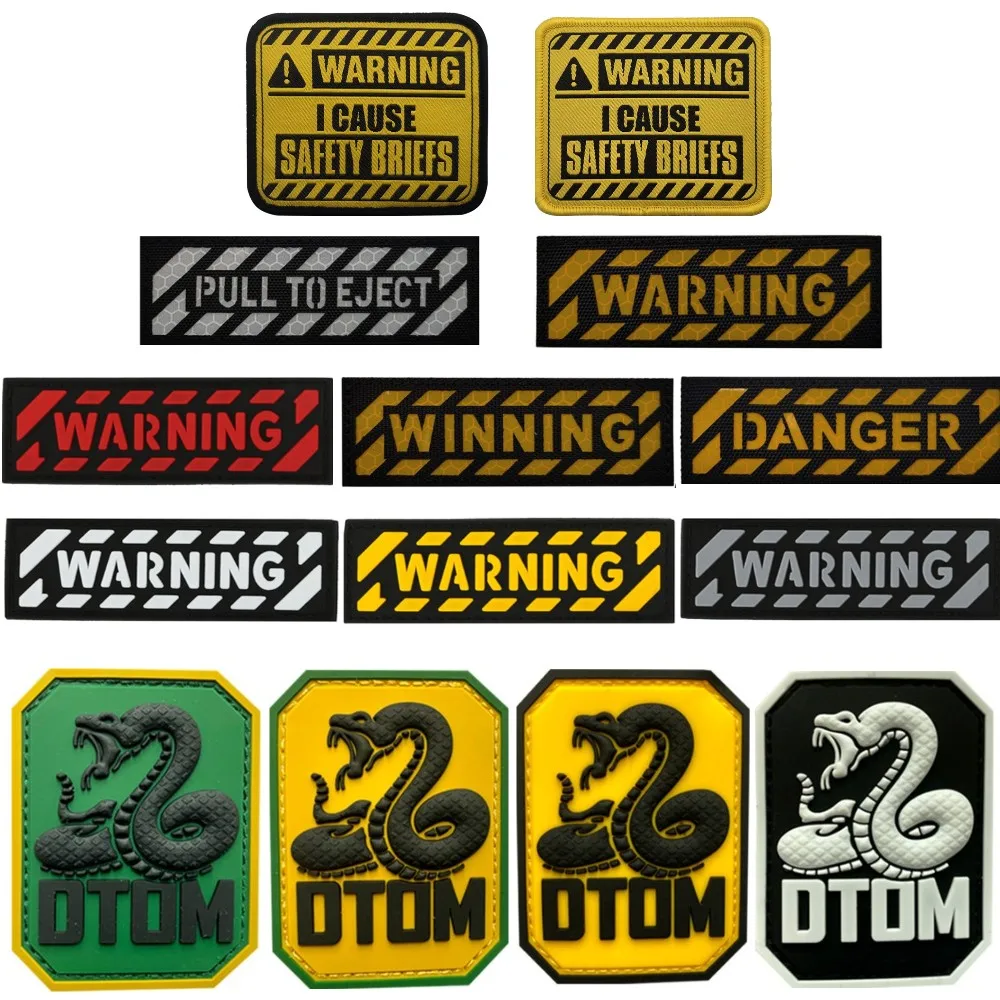 Warning-Reflection-Patches-for-Clothing-DTOM-PVC-Patch-Tactical-Badge ...