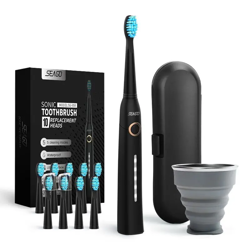 Seago Sonic Electric Toothbrush Tooth brush USB Rechargeable adult Waterproof Ultrasonic ...