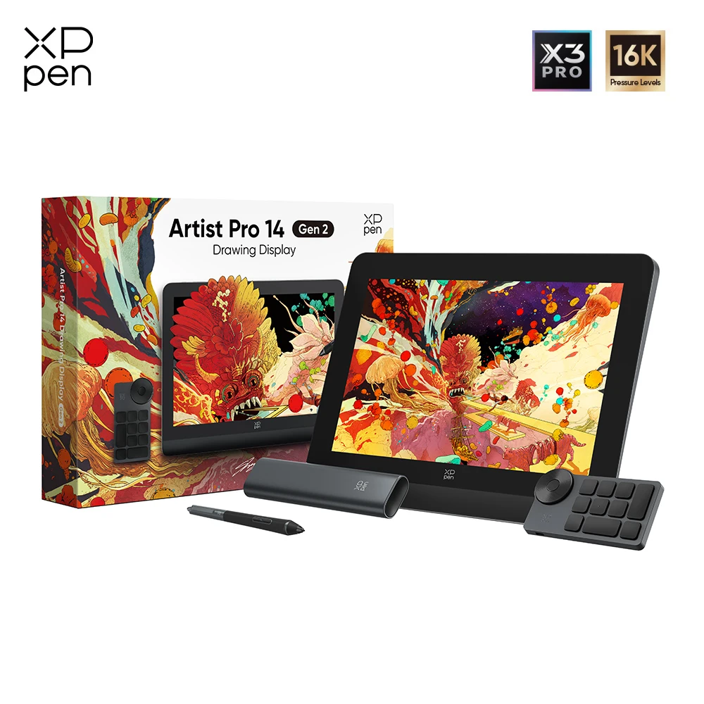 XPPen-Artist-Pro-14-16K-Pressure-Levels-Graphic-Tablet-Monitor-Free ...