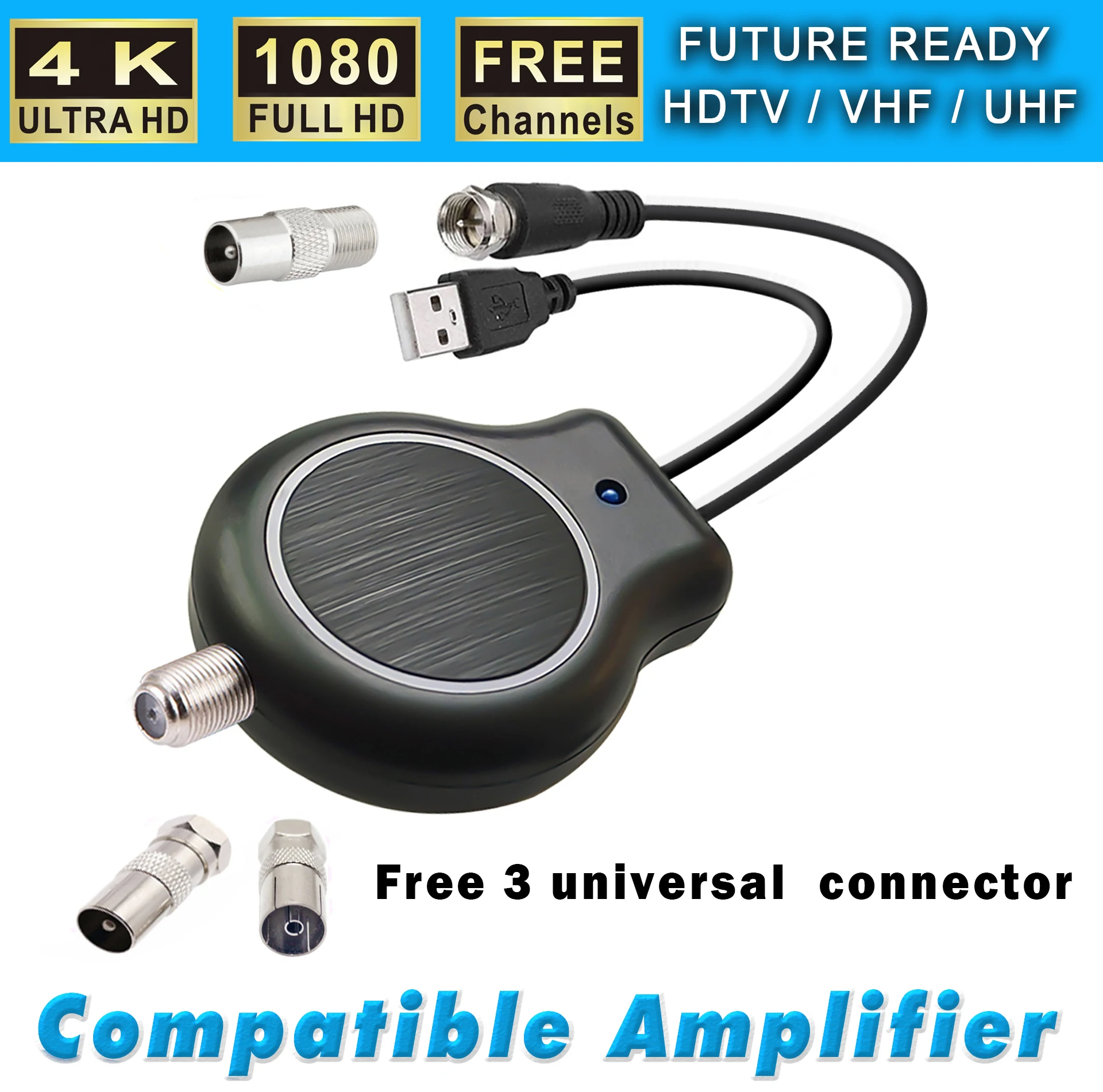 Indoor TV Antenna Amplifier, High Gain Low Noise Antenna Signal Booster ...