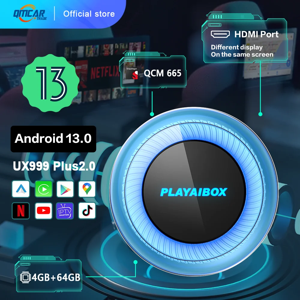 Carplay Ai Box Android 13 Tv Box IOS 16 Iptv Netflix Android Auto Sem ...