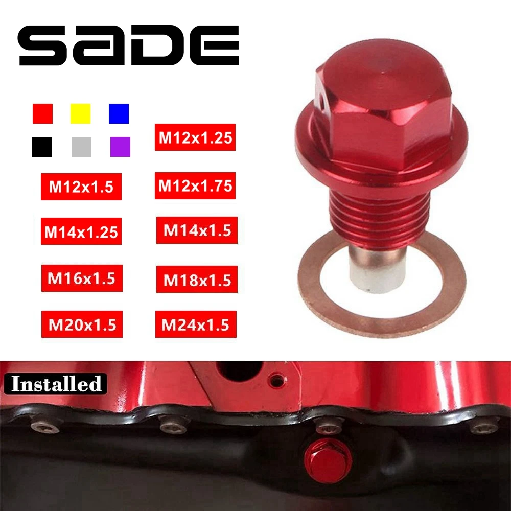 M12x1.5 M12x1.25 M12x1.75 Magnetic Oil Drain Plug Gearbox Oil Sump ...