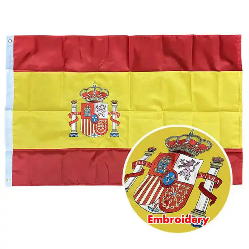Embroidered-Spain-Flag-Spanish-Banner-90x150cm-Double-Sided-Embroidery ...