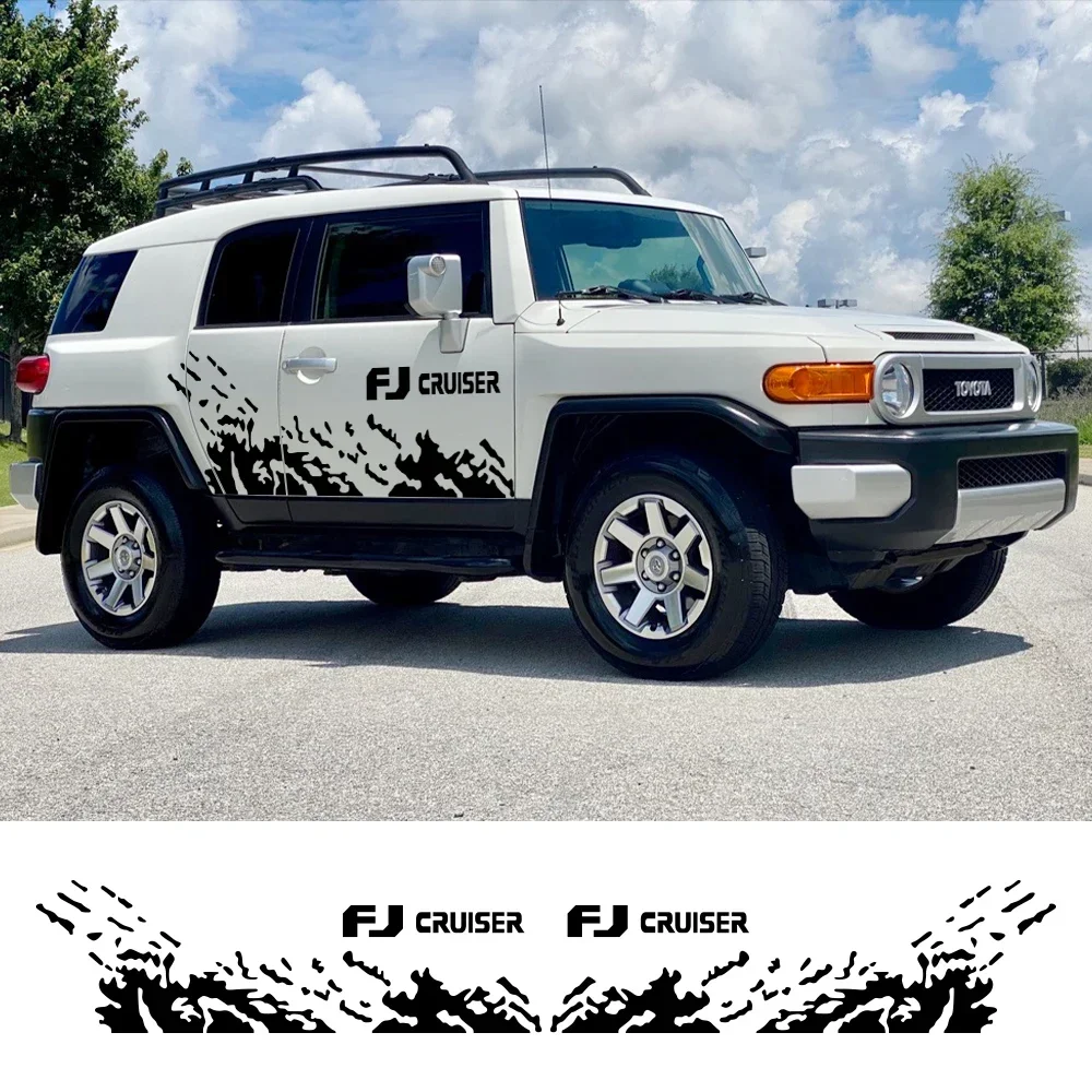 For-Toyota-FJ-Cruiser-Car-Door-Side-Stickers-Graphics-Off-Road-Mud ...