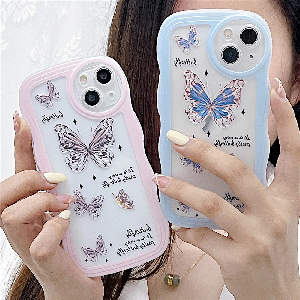 Luxury-Jewelry-Butterfly-Wavy-Edge-Phone-Case-For-Xiaomi-Redmi-Note-12 ...