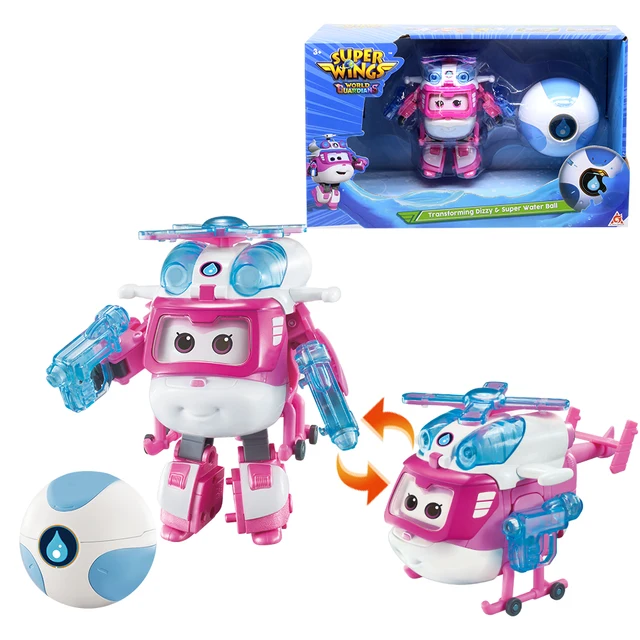 Super Wings S6 Inches Transforming Dizzy Ball Water Power Robots Deformation To Airplane Action ...