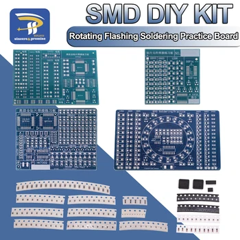 SMD NE555 CD4017 Rotating Flashing LED Components SMT LQFP44 Soldering ...