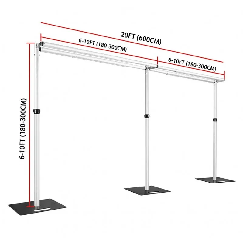 New-Adjustable-Double-Crossbar-Backdrop-Frame-Kit-Aluminum-Drape ...