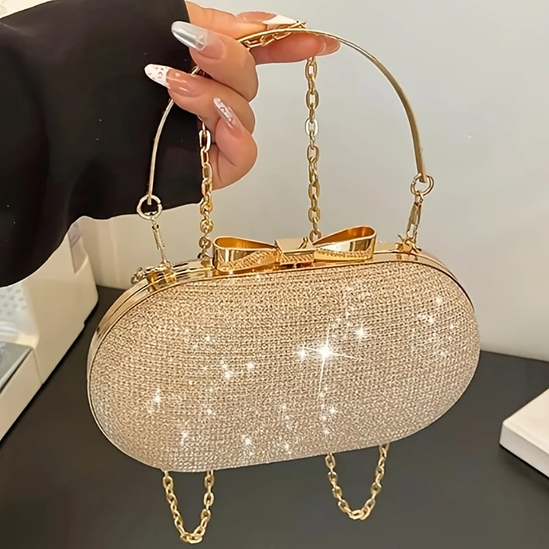 Light luxury sequined hand-held dinner bag, elegant style bag, high-end ...