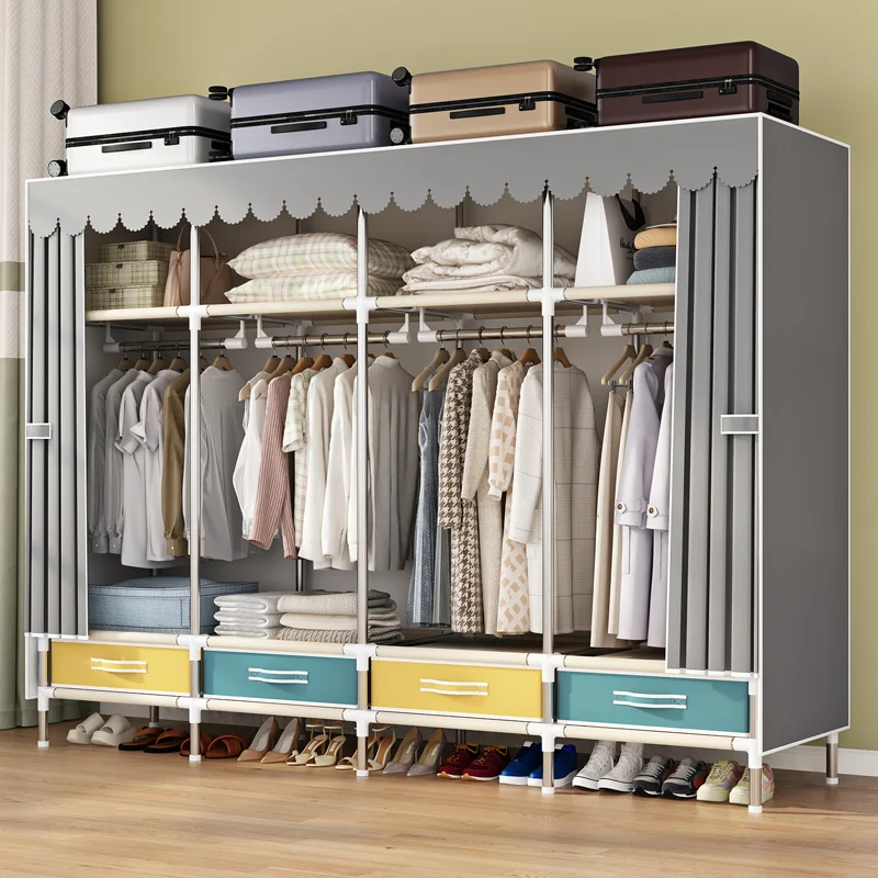 Simple-wardrobe-sturdy-and-durable-fabric-cabinet-home-bedroom-assembly ...