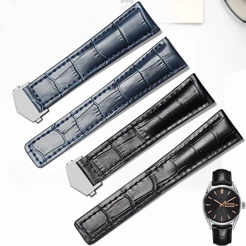20mm 22mm 24mm Genuine Leather Strap For Tag Heuer Watch Carrera Monaco ...