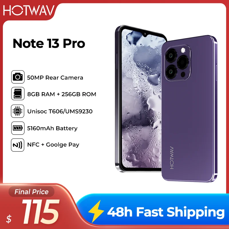 New-HOTWAV-Note-13-Pro-Smartphone-Android-13-6-6-HD-90Hz-Refresh-Rate ...