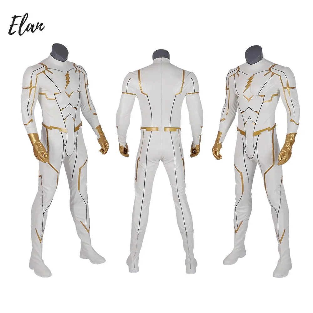 Traje-Blanco-Flash-Zentai-temporada-5-para-hombre-traje-de-Cosplay-de ...