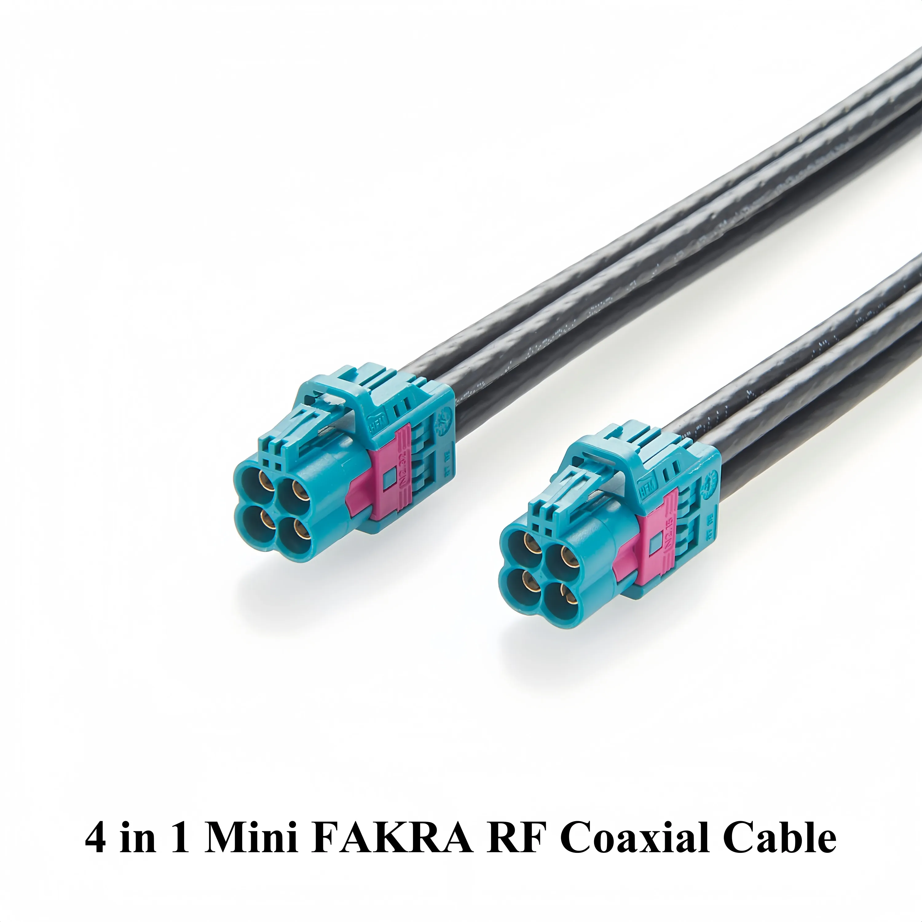 Quad HFM Mini FAKRA Cable Assembly 4 in 1 Mini FAKRA RF Coaxial Cable ...