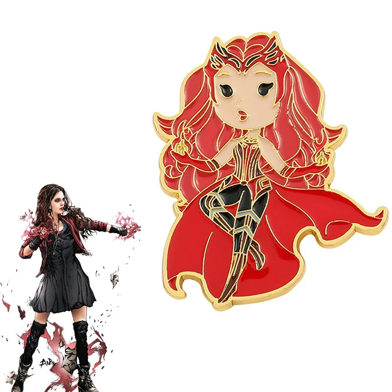 Insignia de la película de superhéroe Scarlet Witch Wanda, broches de ...