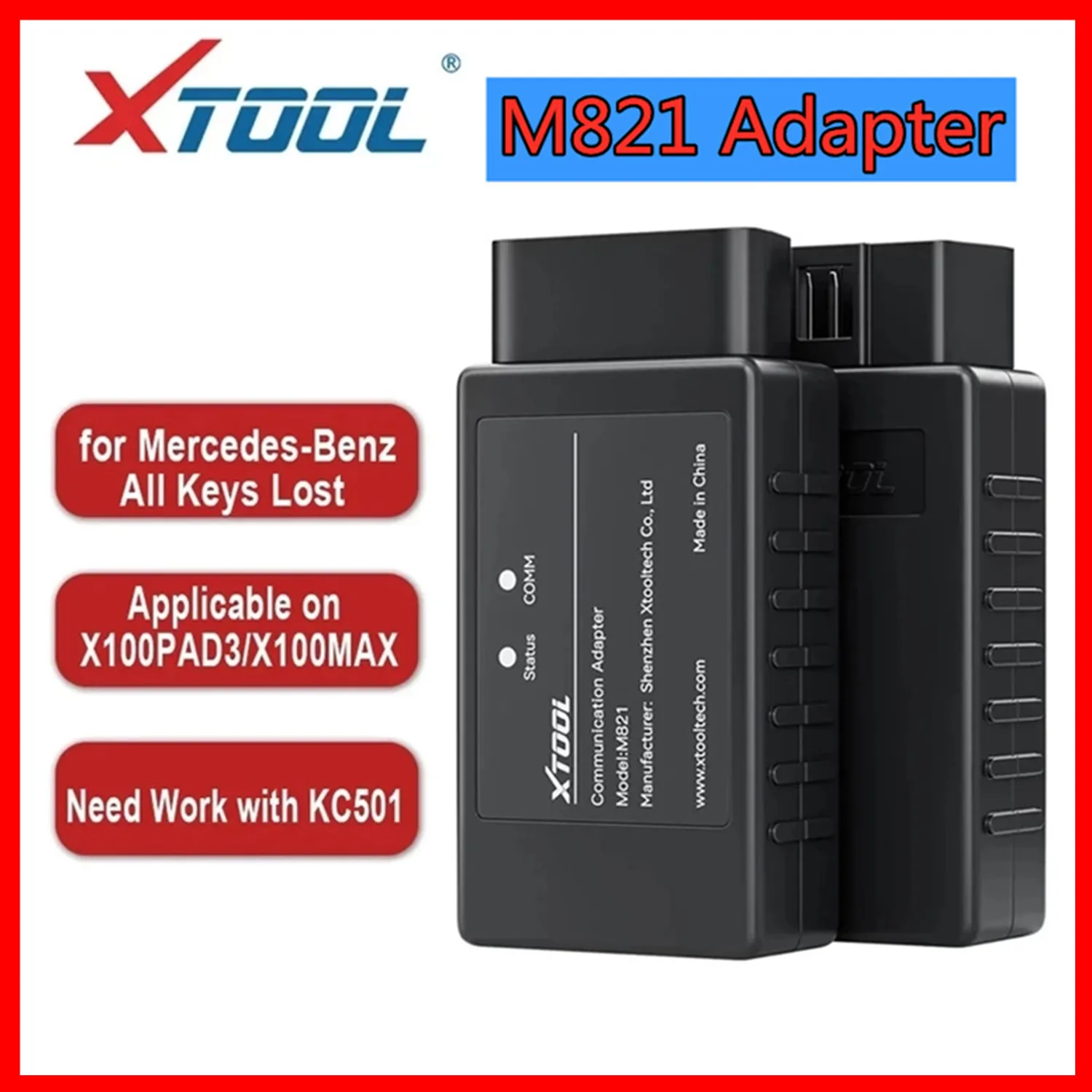El adaptador XTOOL M821 funciona con el programador de llaves KC501 ...