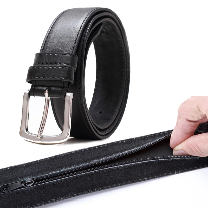 Travel Cash Hidden Belt 125cm Anti Theft Waist Bag Men PU Leather Pin ...
