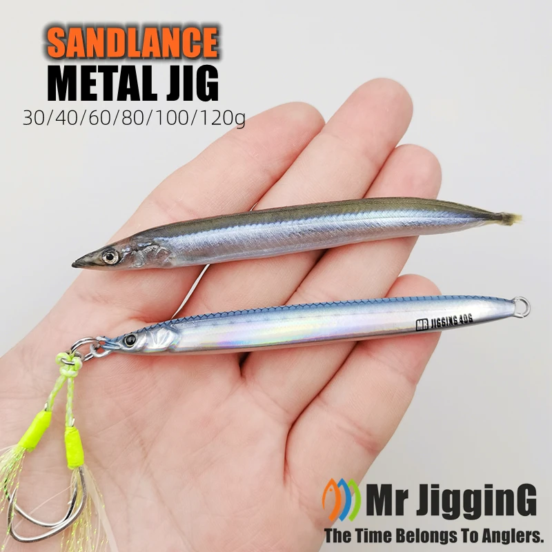 Mr JigginG Biomimetic Sandlance Metal Jigs 30g 40g 60g 80g 100g 120g ...