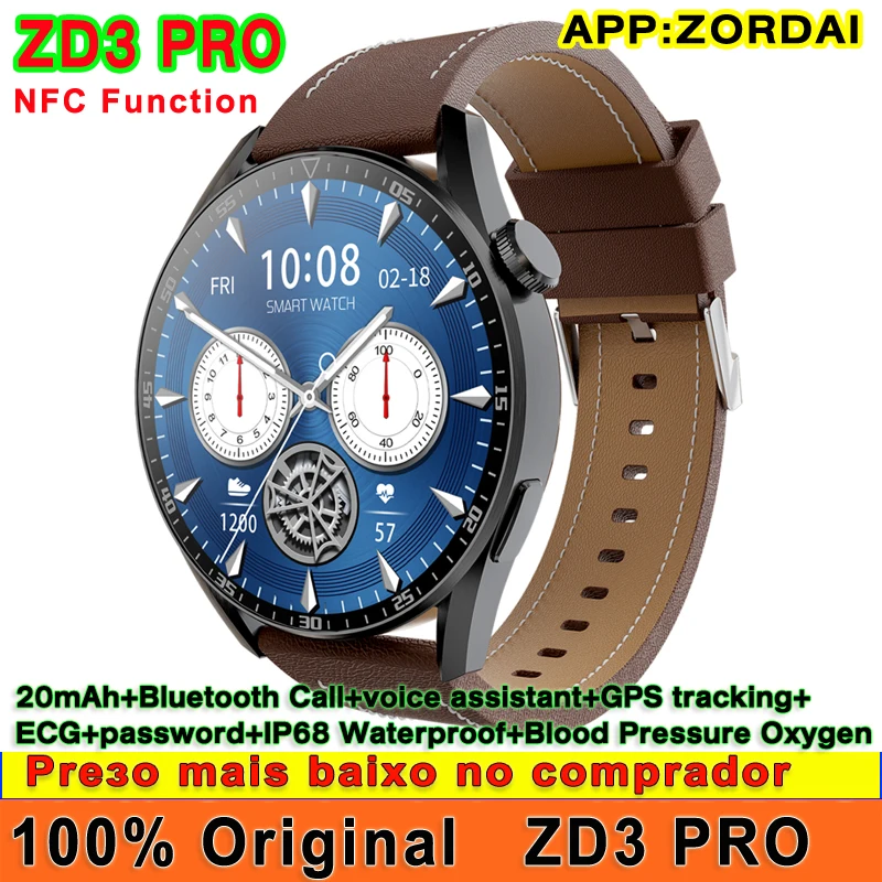 Original-ZD3-PRO-Smart-Watch-ECG-Bluetooth-Call-NFC-GPS-Tracker ...