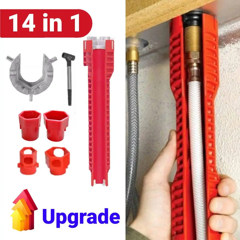 14In1 Universal Sink Faucet Wrench Basin Wrench Double Head Plumbing ...