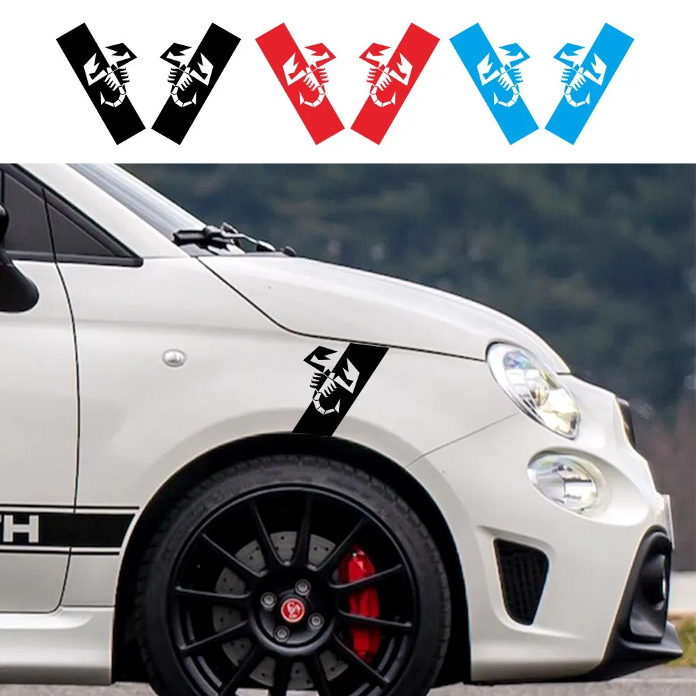 2PCS-Racing-Stripe-Car-Sticker-For-Fiat-500-Abarth-595-695-Fiat-500c ...