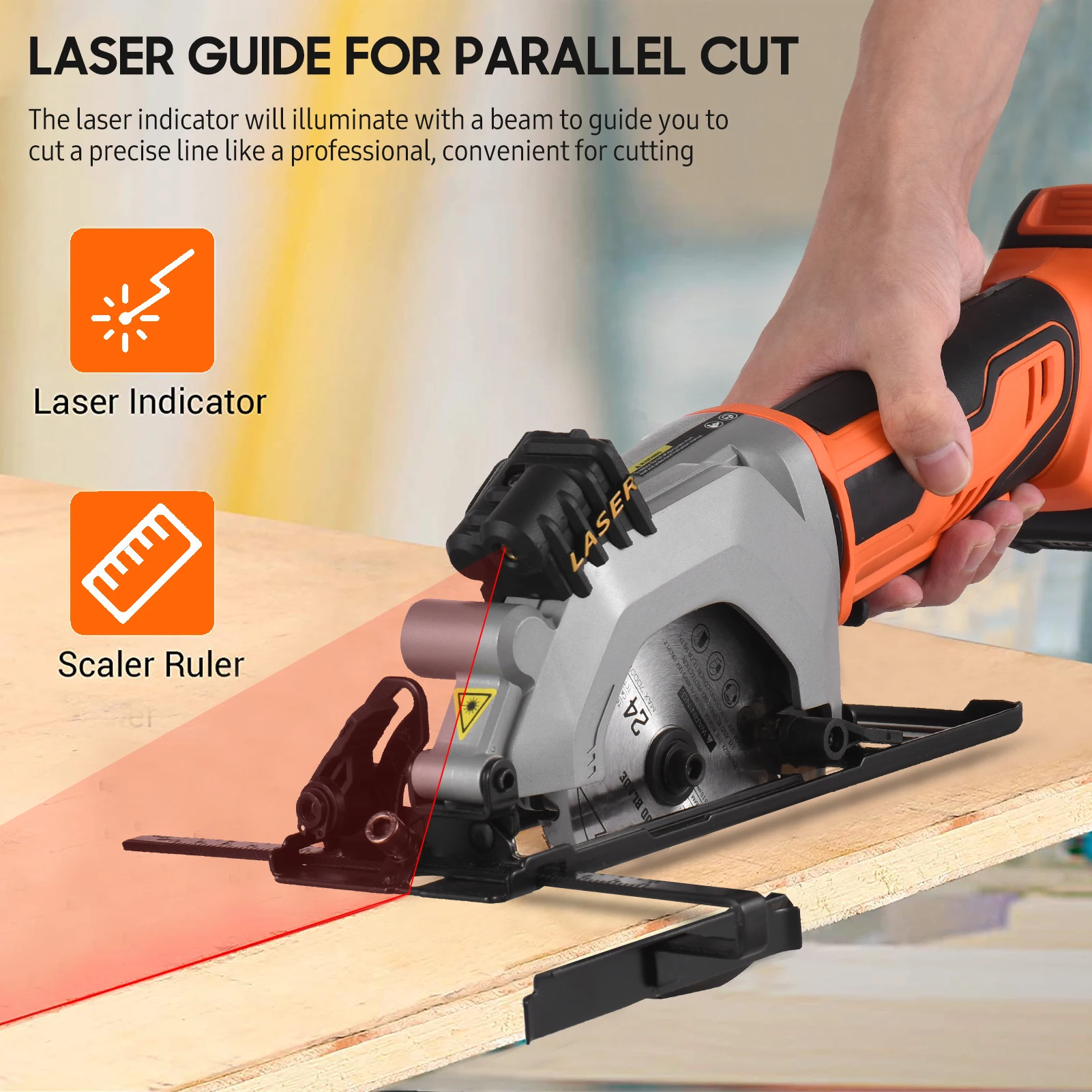 Multifuncional sem fio elétrica Mini Serra Circular, Professional Serra ...