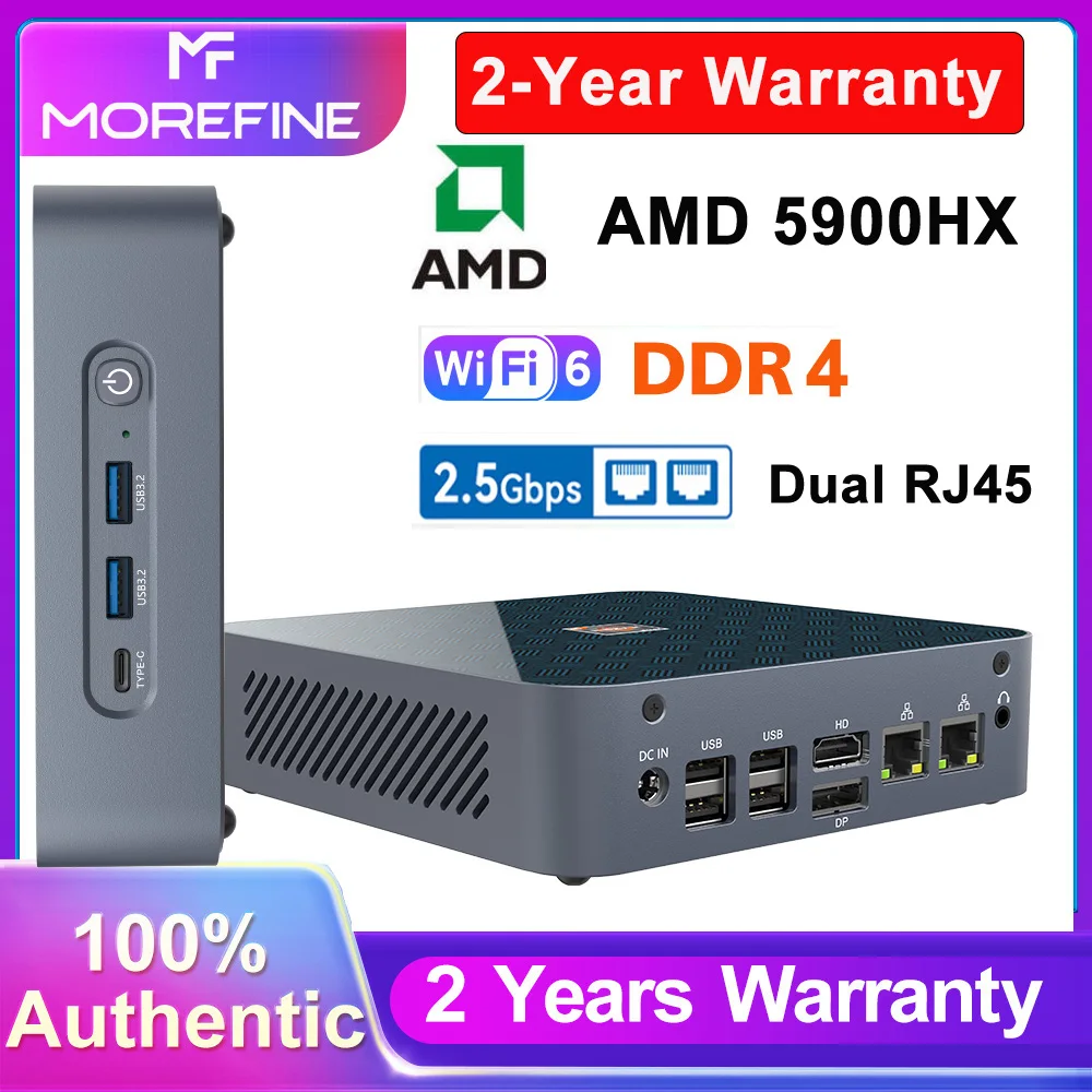Morefine S500 + Amd Ryzen Mini Pc R9 5900hx R7 5800u Windows 11/10 ...