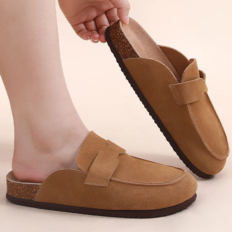 Comwarm-Fashion-Clogs-Slippers-Women-Cow-Suede-Cork-Slippers-Classic ...