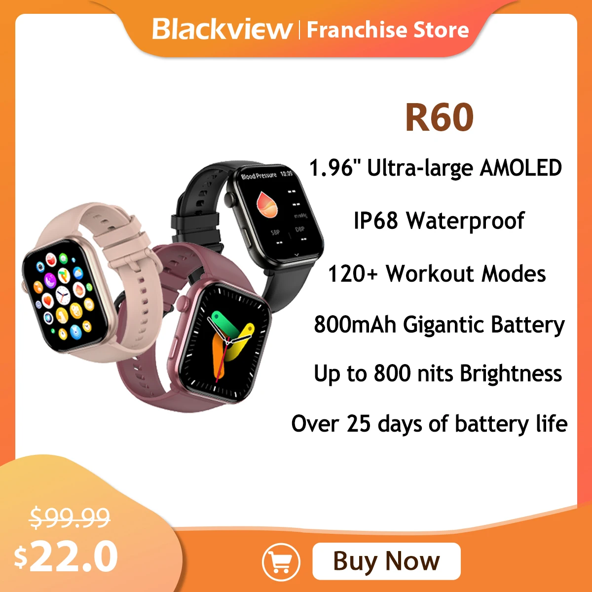 Blackview-Smartwatch-R60-1-96-Ultra-large-AEMOLED-Display-Men-Women ...