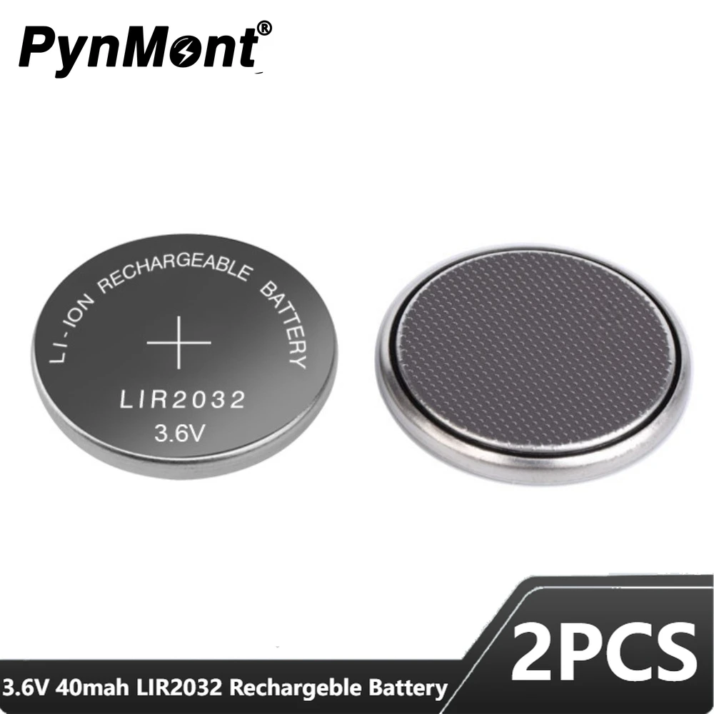 2pcs-3-6V-40mah-LIR2032-LIR-2032-Rechargeable-Lithium-Battery-for ...