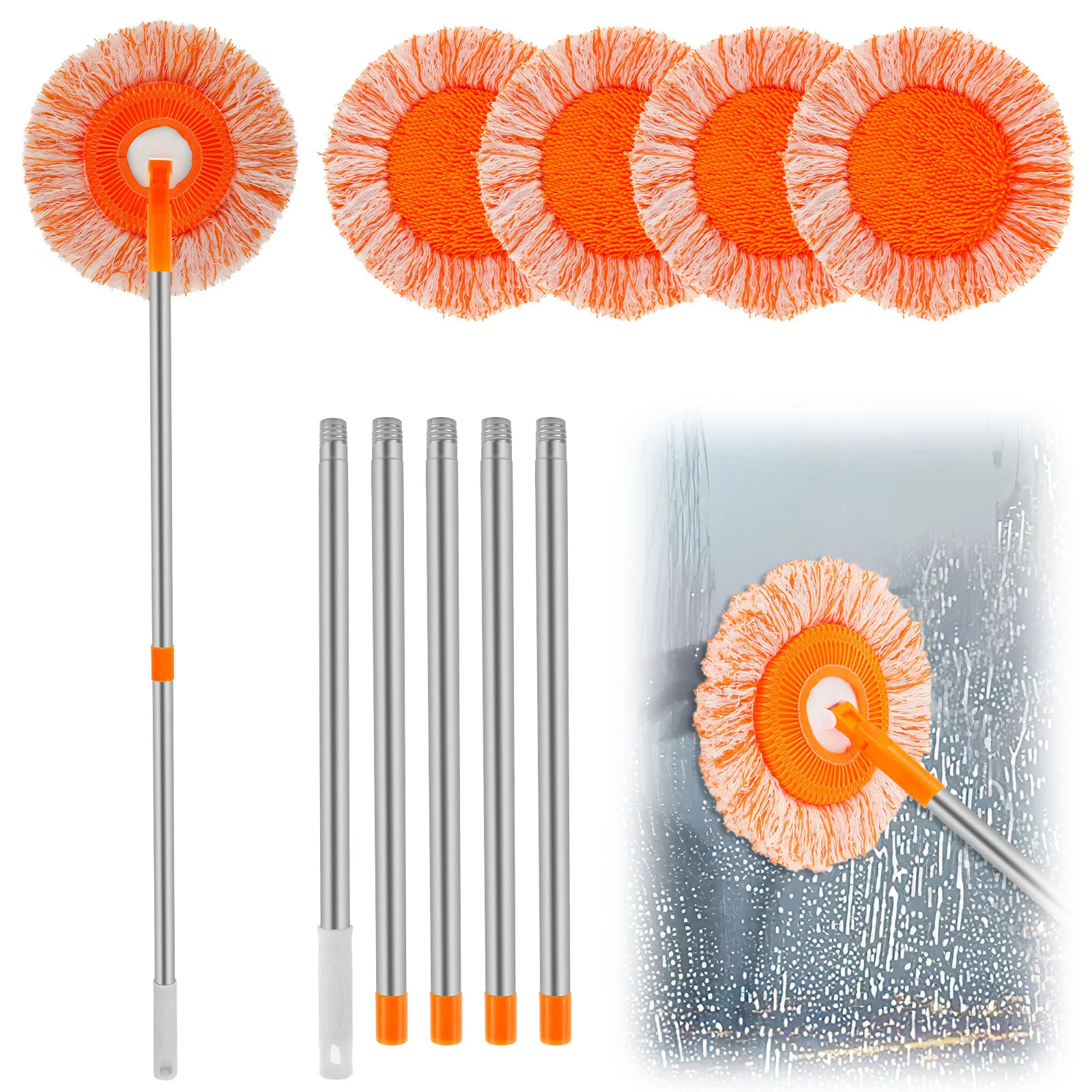 360-Degree-Rotatable-Cleaning-Mops-Set-with-4-Removable-Poles-and-4 ...