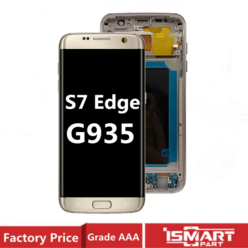 AMOLED LCD For Samsung Galaxy S7 Edge SM G935F Display Touch Screen Assembly OLED with Frame No ...