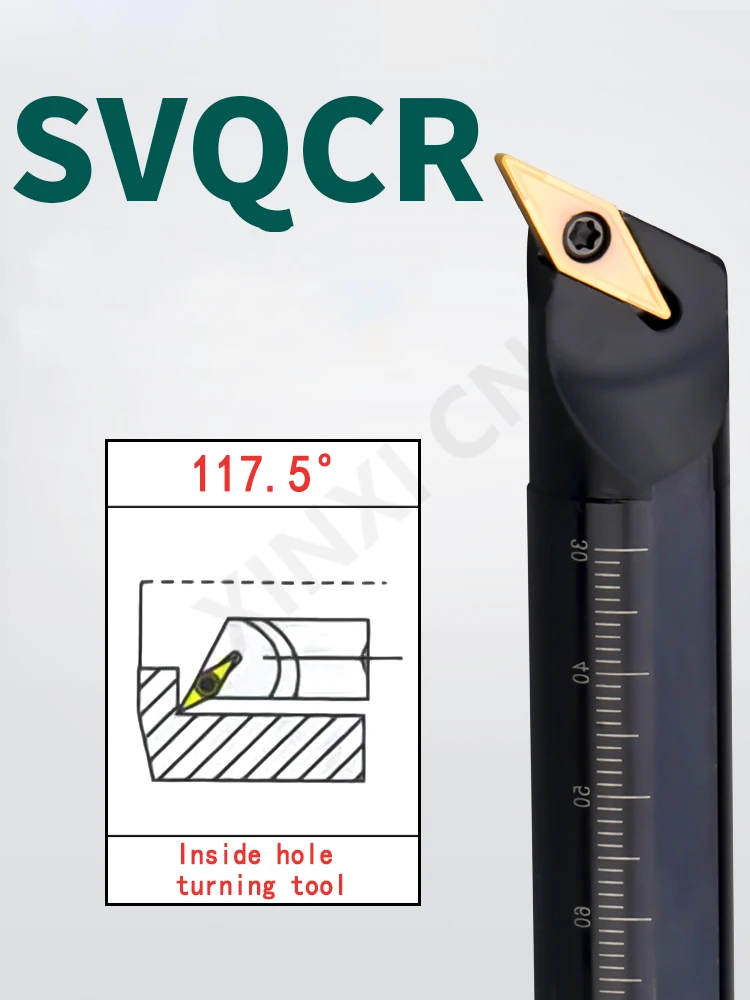 S16Q-SVQCR CNC Tool Holder, 117.5° Internal Boring Bar for Lathe ...