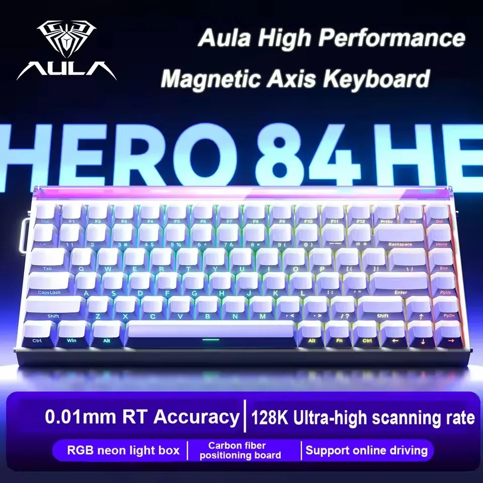 AULA HERO 84 HE Wired Mechanical Keyboard Music Rhythm RGB Backlit ...