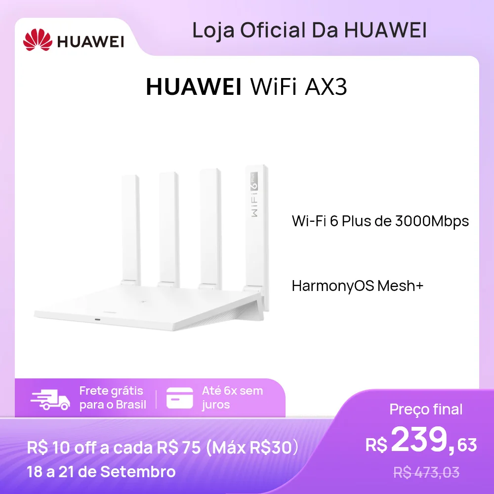 Huawei WiFi AX3 WiFi router Wi-Fi 6 plus 3000 Mbps 2.4GHz 5GHz 1 ...