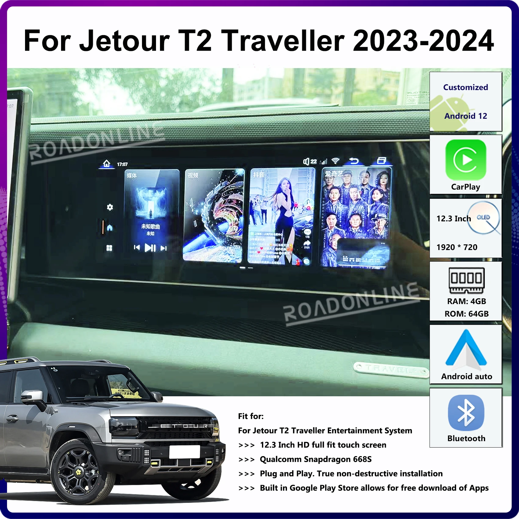 Android-12-For-Jetour-Traveller-T2-2023-2024-Car-Multimedia-Player ...