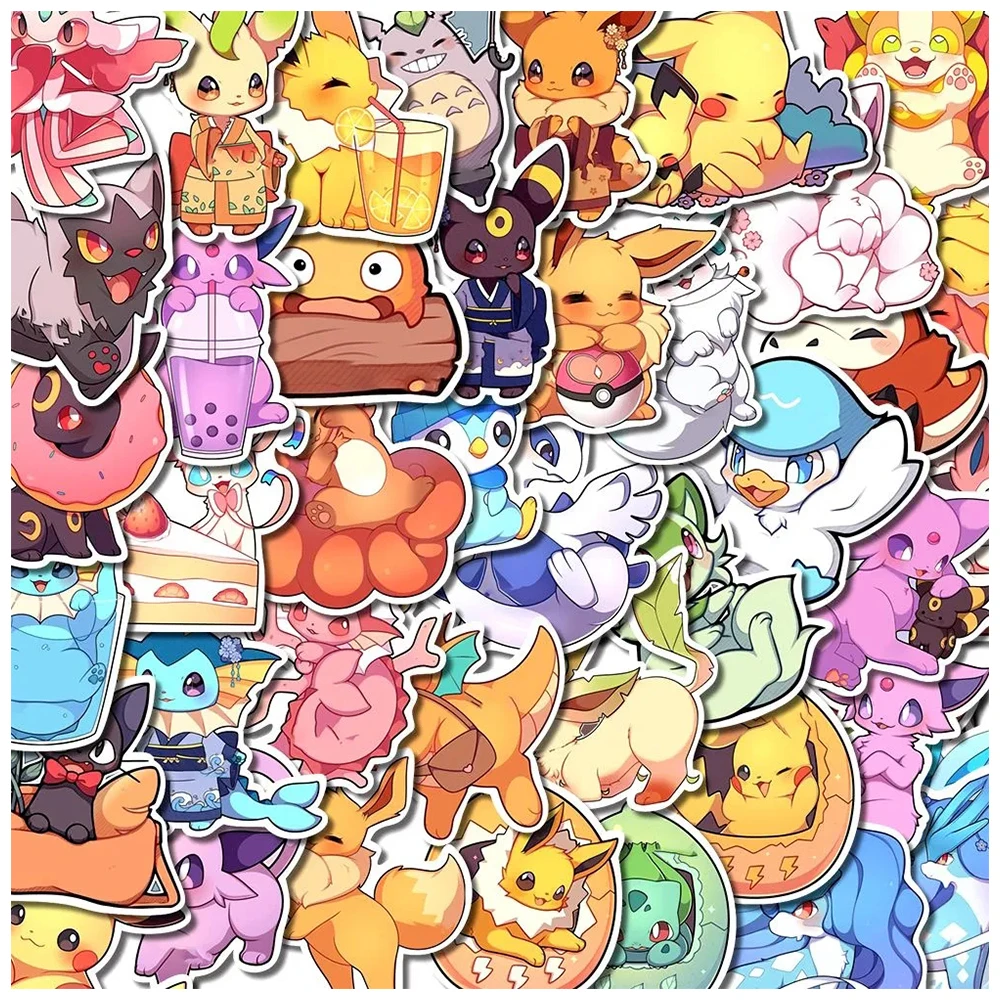 10/30/50pcs Kawaii Pokemon Anime Stickers Pikachu Squirtle Decals Diy ...