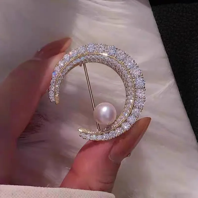 Luxury-Moon-Pearl-Rhinestone-Gold-Color-C-Shape-Brooches-For-Women ...