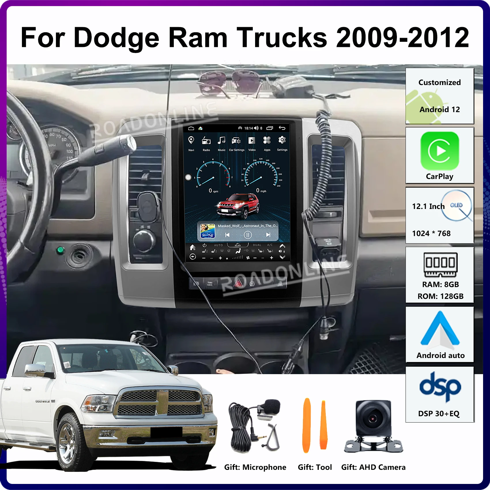 12-1-Tesla-Style-Screen-Android-12-For-Dodge-Ram-Trucks-2009-2012-Car ...