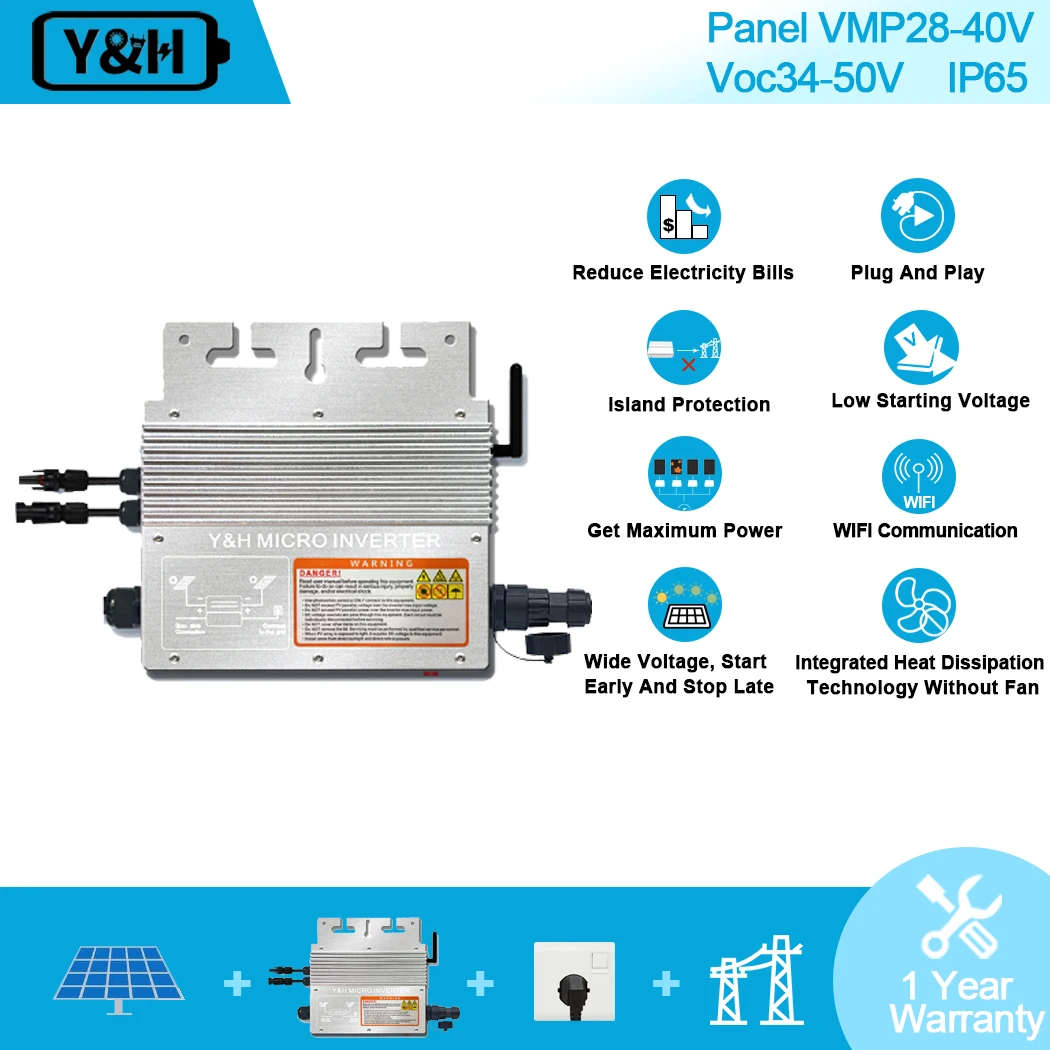 MPPT 600W 700W PV Micro Solar Inverter 18-50VDC On Grid Tie Inverter ...