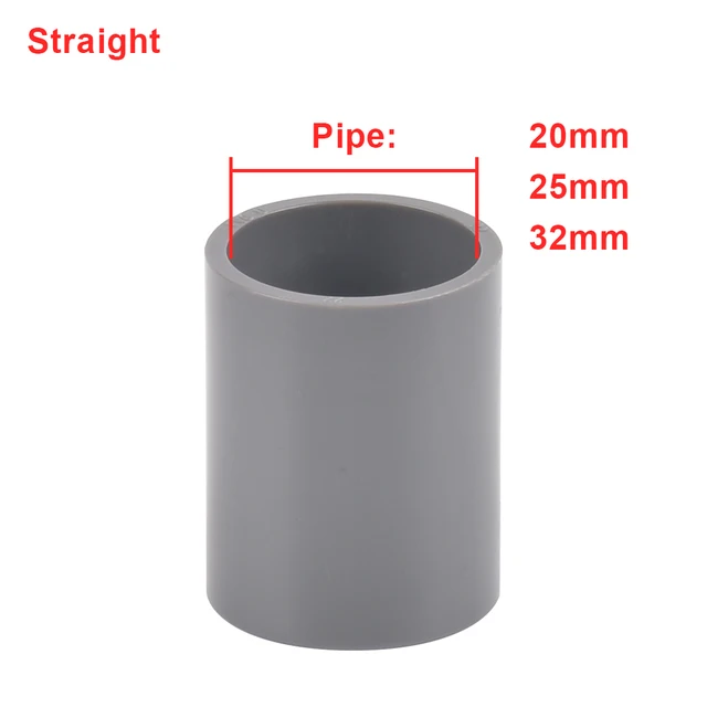 PVC 파이프 커넥터, 스트레이트 엘보 티 수도관 어댑터, 가정용 DIY 튜브, 내경 20, 25, 32mm, 3, 4, 5, 6 웨이