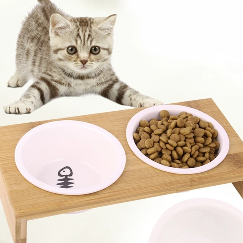 new-Cat-Food-Bowl-with-Holder-Stand-Ceramic-Food-Dish-Water-Bowl-Cat ...