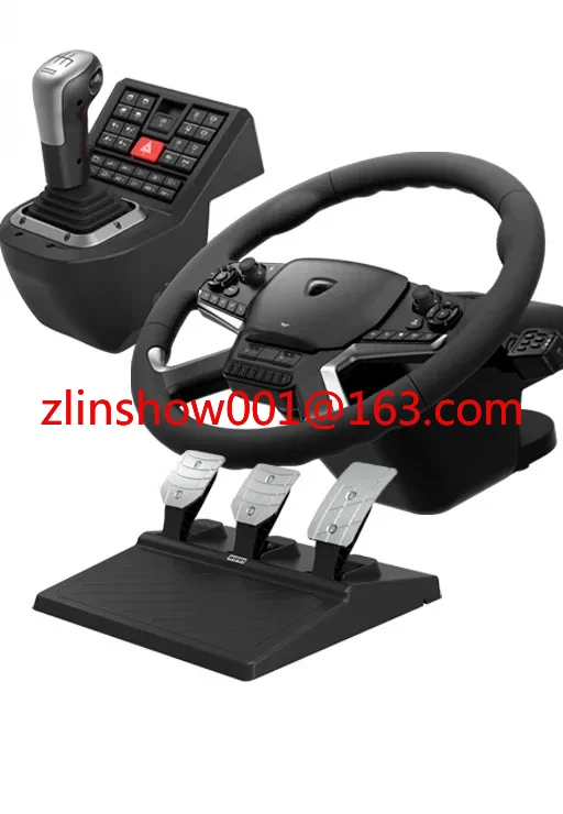 Force Feedback Truck Simulation Steering Wheel Controller Set for PC ...