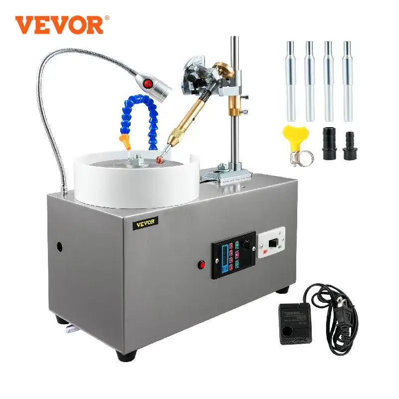 VEVOR 180W Gem Faceting Machine w/ Faceted Manipulator Led Light Water ...