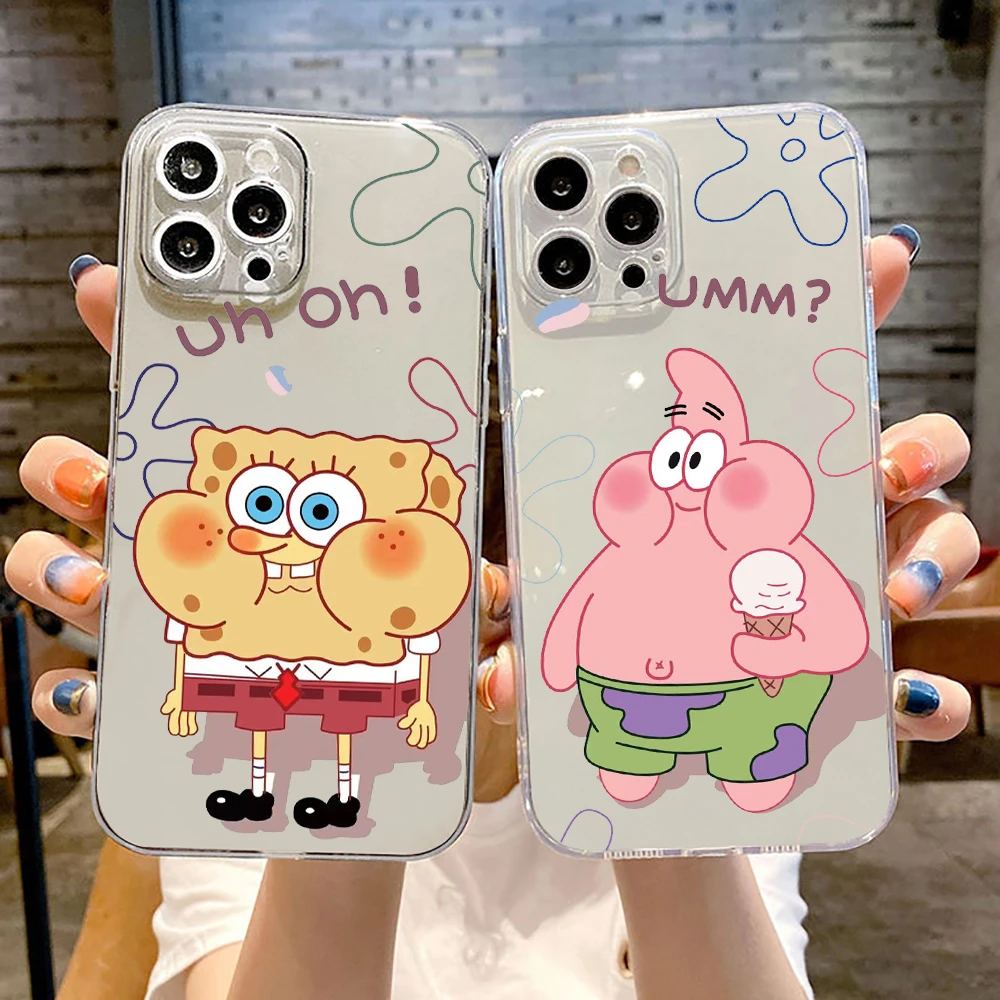 Cute Cartoon SpongeBob Phone Case For iPhone 11 12 Pro MAX Mini 13 Pro MAX 6 6S 7 8 Plus X XS ...