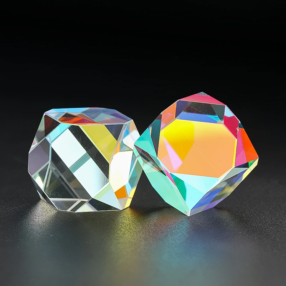 20MM-Laser-Polyhedron-Rainbow-Faceted-Prism-Glass-Cube-Crystal-Crafts ...