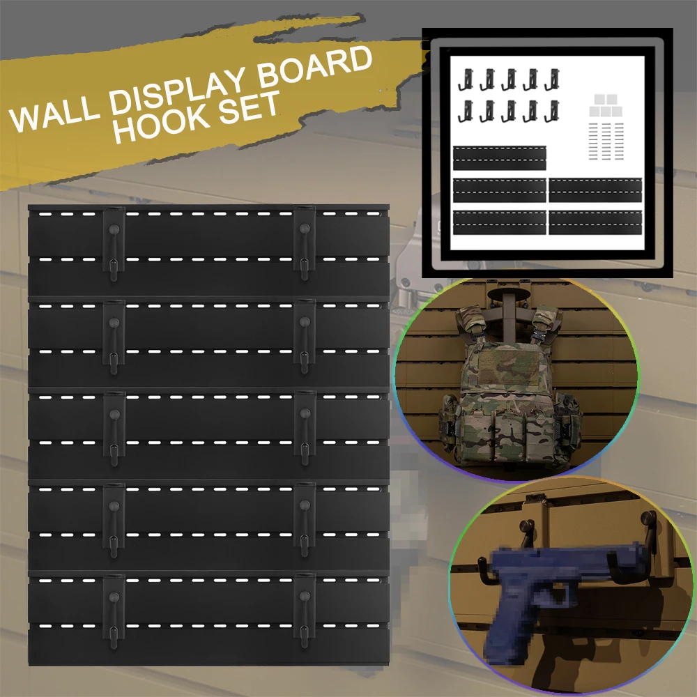 Tactical-Wall-Display-Board-Hook-Set-Modular-Wall-Rack-System-Firearms ...
